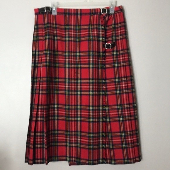 Skirts | Lairdportch Of Scotland Wool Red Plaid Kilt Size 14 | Poshmark